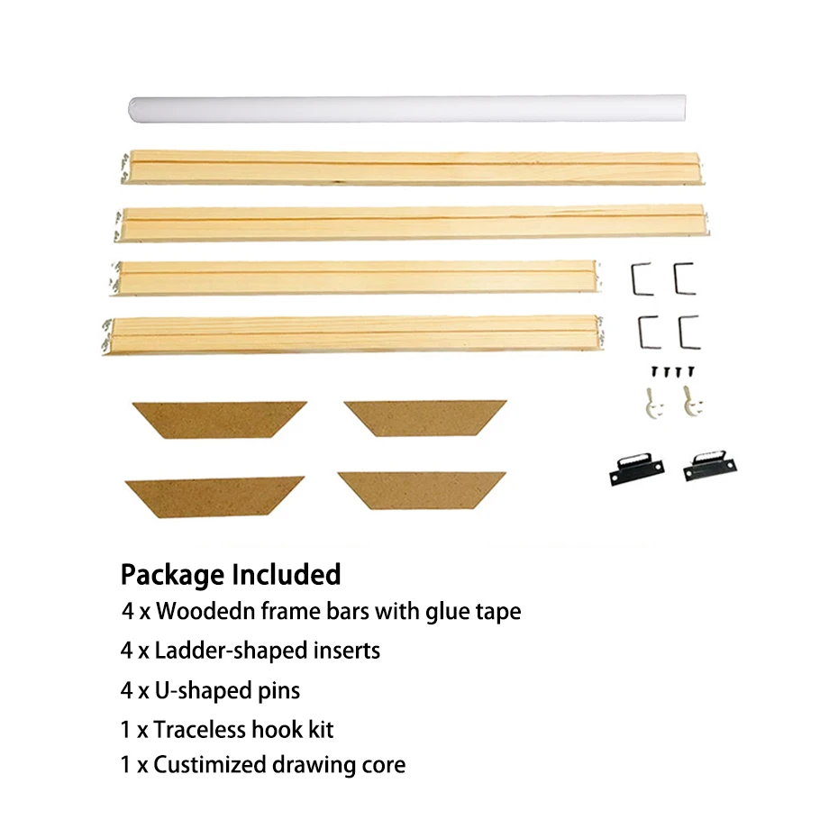 Diy Solid Wood Wall Frame Art Poster Stretch Diy Canvas Wooden Photo ...