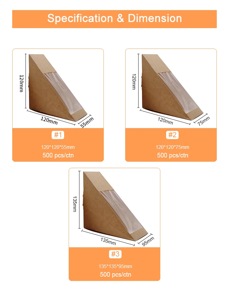 Cardboard Toast Wedge Containers - Disposable & Versatile