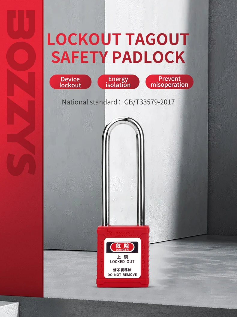 Industrial Safety Lockout Padlock With 6mm Hardened Steel Shackle And ...