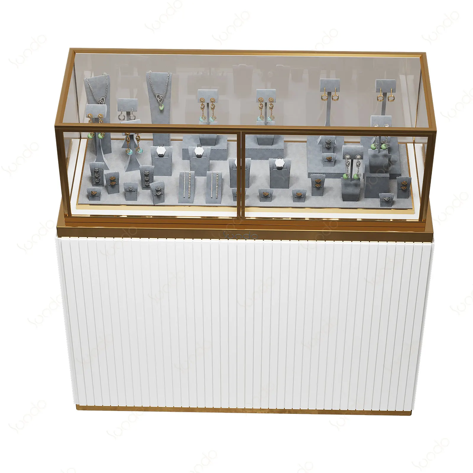 Luxury Jewelry Display Counter - Suede Props Set for Window Show