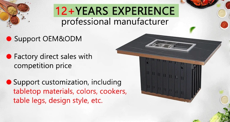 Hot Pot Table With Hot Pot Induction Cookers Restaurant Hot Pot Dining ...