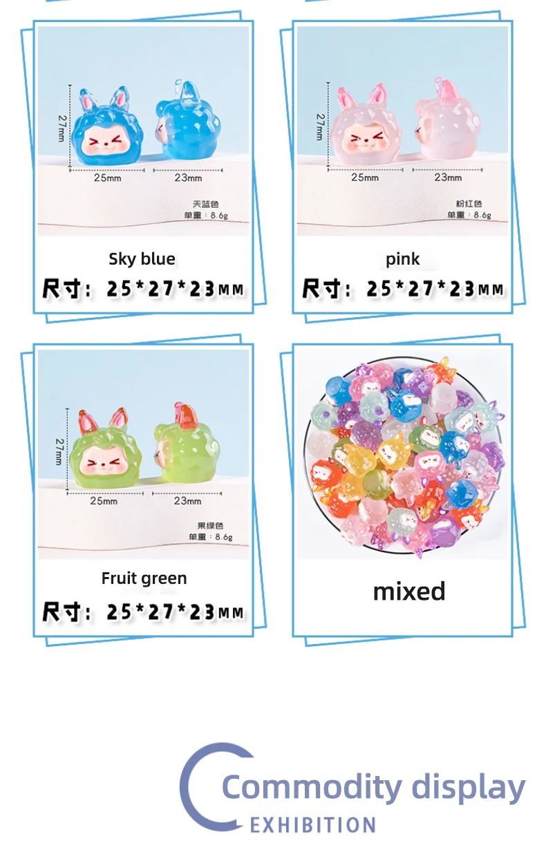 Resin Accessories Cartoon Rabbit Diy Cream Glue Phone Case Patch Hair ...