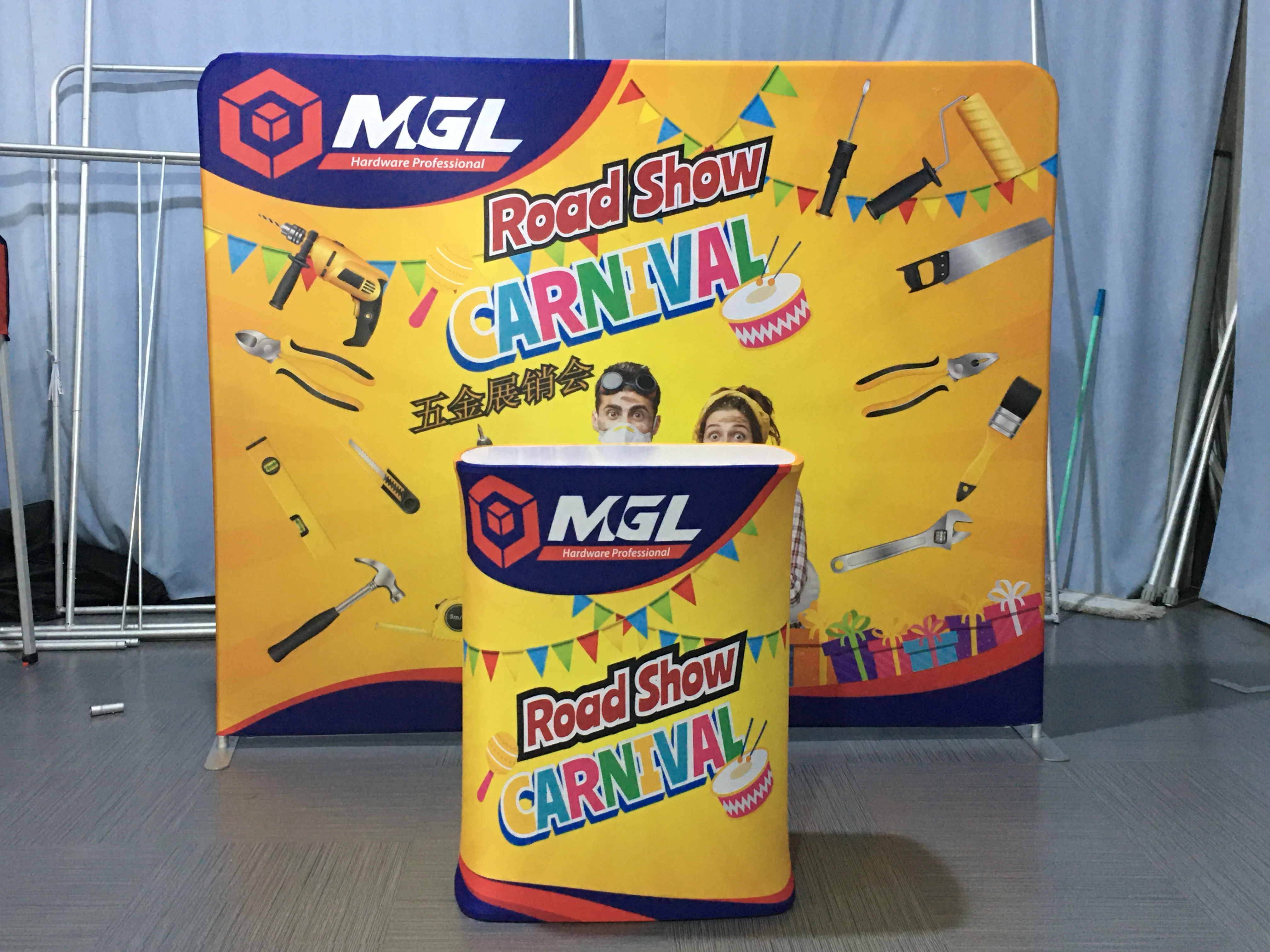 8ft Portable Fabric Backdrops Stands Custom Made for Events