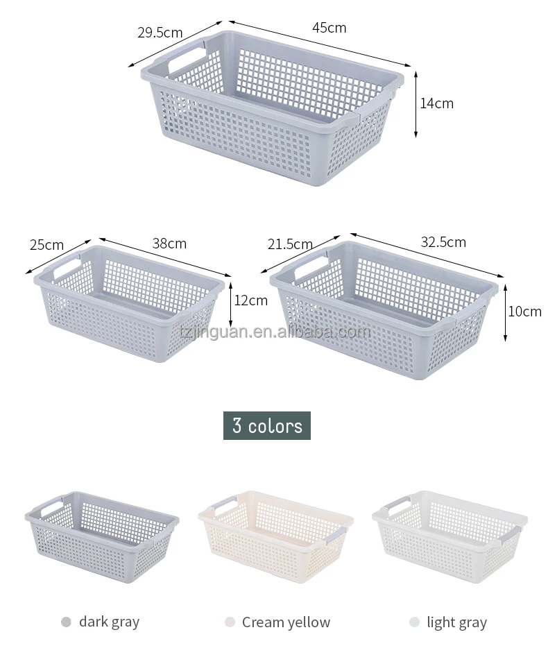 Large Rectangular Kitchen Basket - Durable Plastic Fruit Basket