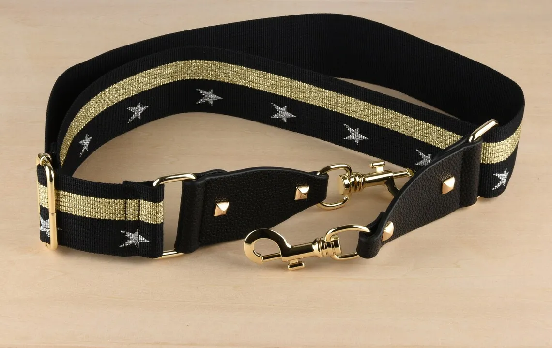 5cm Wide Black Gold Silver Bag Strap Detachable Glitter Strap Crossbody ...