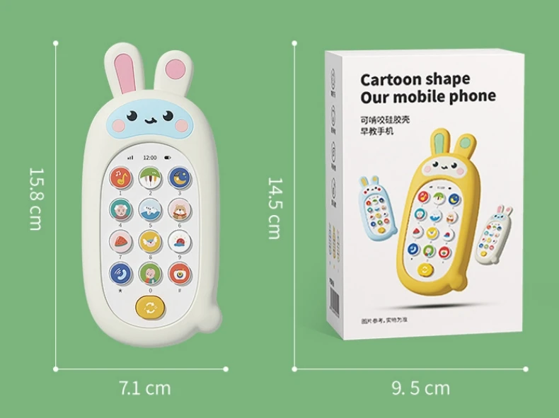 Baby Cell Phone Toy Early Education Telephone With Silicone Teether ...