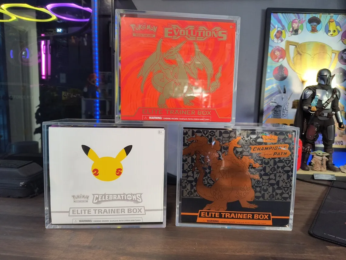 Acrylic Storage Case for Pokemon Trading Cards - Clear Display Box
