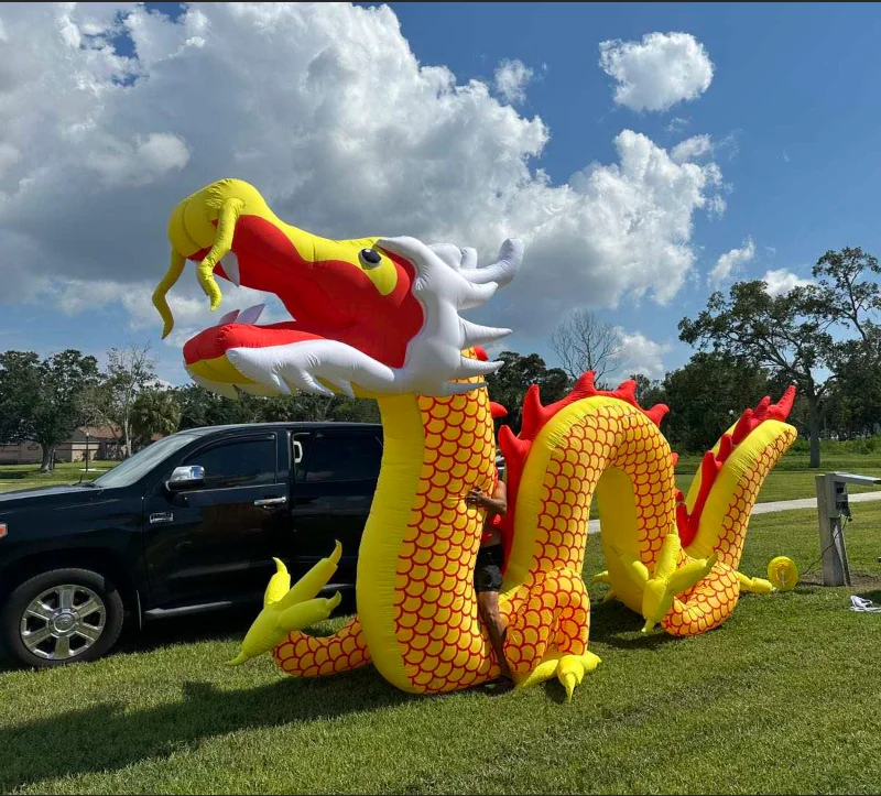 Giant Inflatable Dragon Inflatable Chinese Golden Dragon Hanging Flying ...