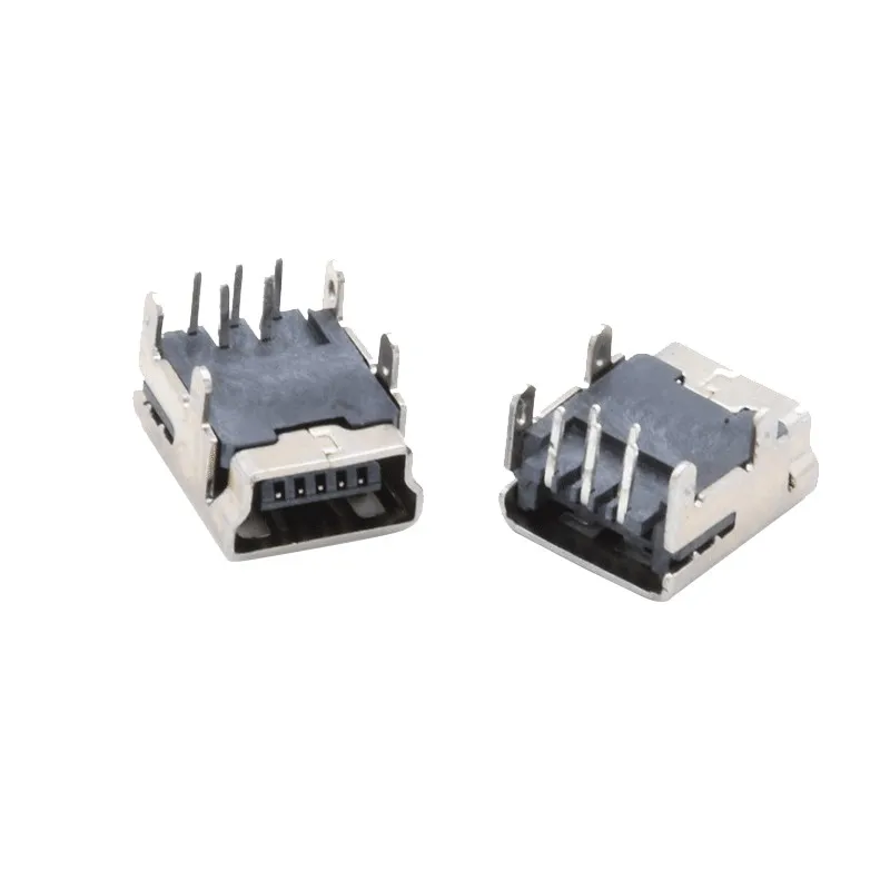 Mini USB Type B 5 Pin Female Connector Four-Leg Horizontal DIP Mounting ...