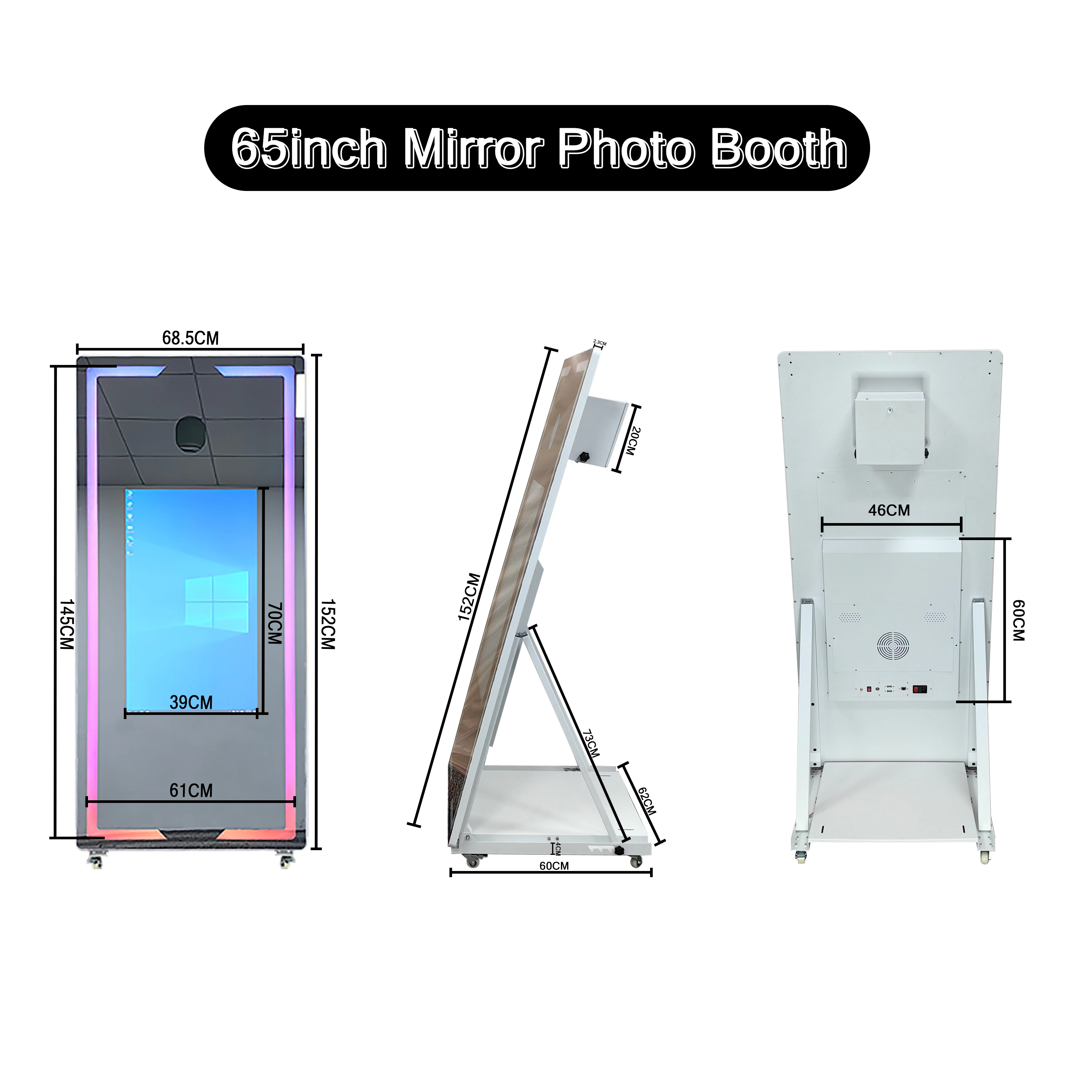 Mirror Photo Booth 65in Magic Photo Booth Mirror Selfie Photo Booth in ...
