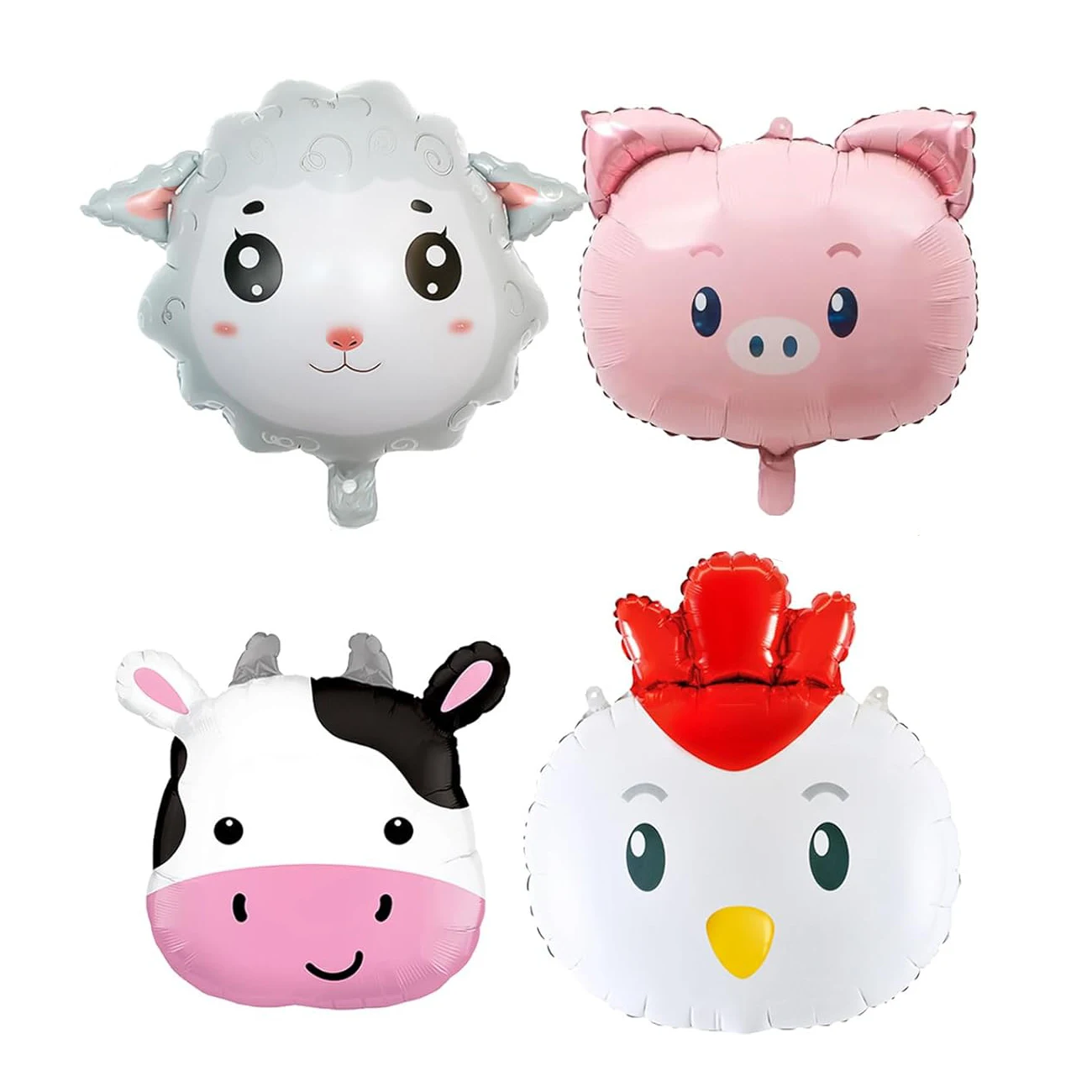 Farm Animal Balloons Cow Pig Sheep Chicken Foil Mylar Balloons For Farm ...