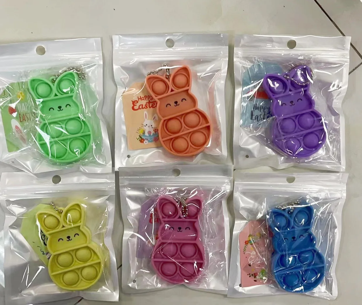 Pt106 2023 Pop Fidget Toy Keychain For Easter Cute Mini Pop Bubbles ...