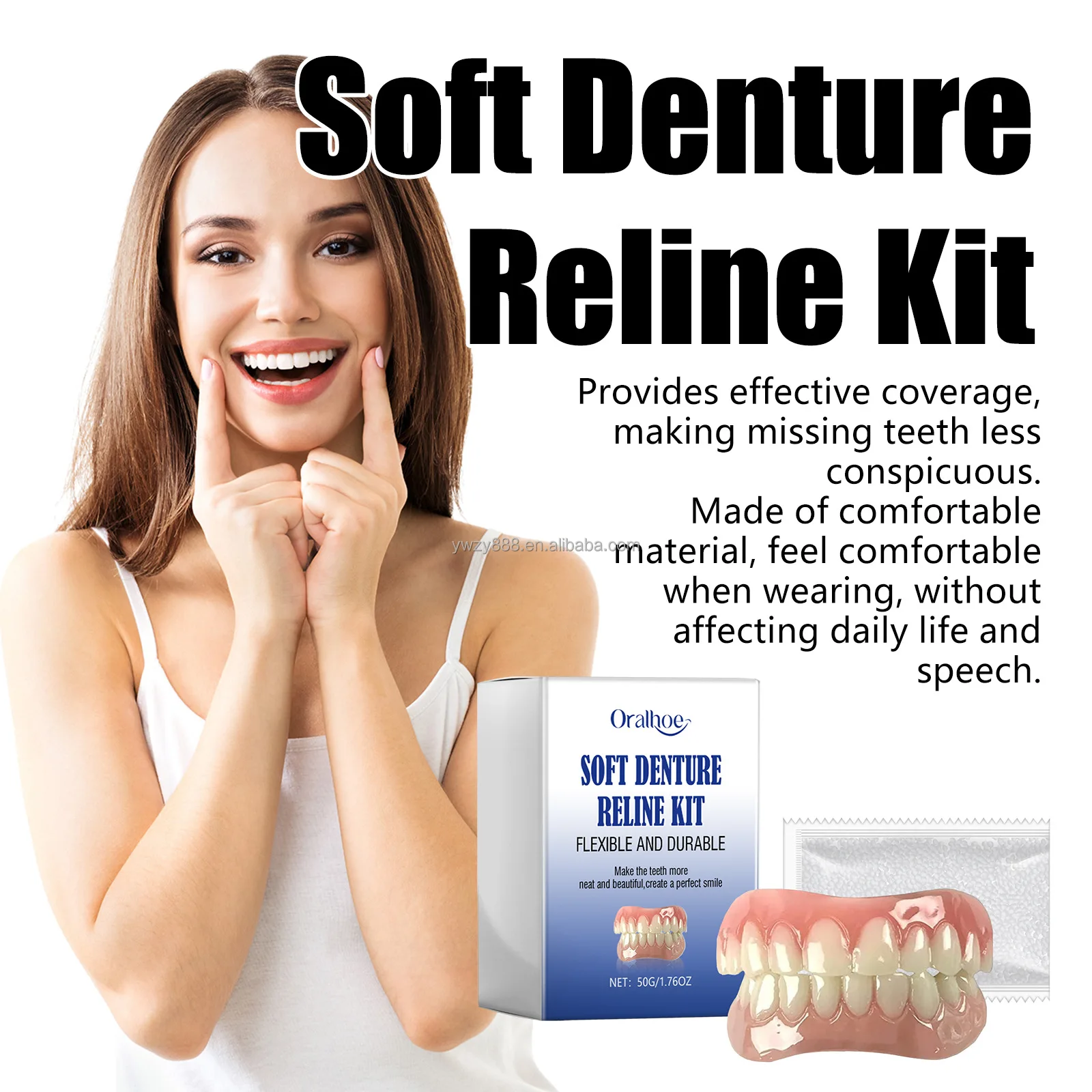Oralhoe Modified Teeth Denture Set - Custom Fit Dentures Kit for Home ...