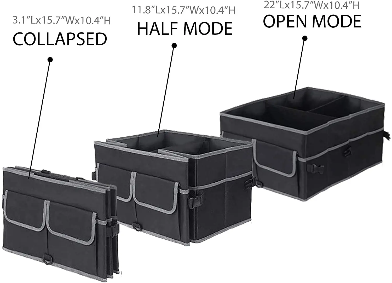 Heavy Duty Multi Pockets Expandable Cargo Storage Organizers Large ...