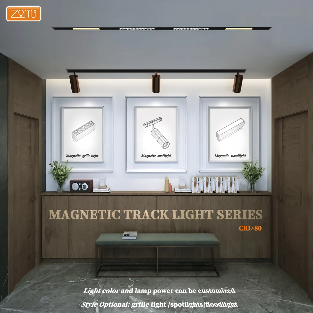 ZOMI Complete Cob Magnetic Rail System Magnet Led Surface Mounted ...