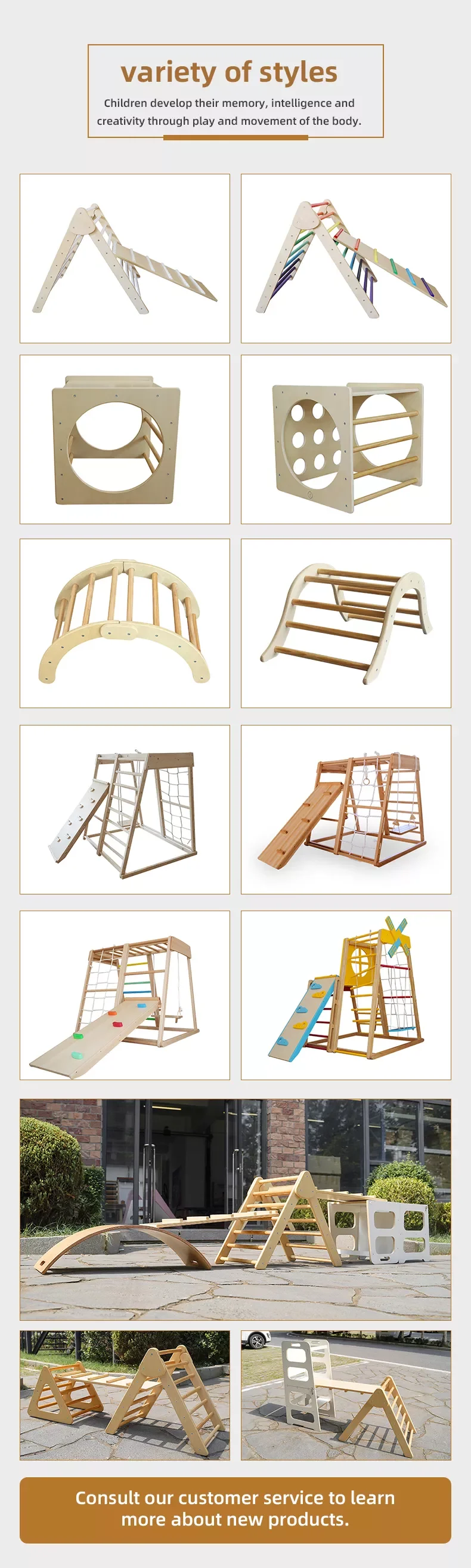 Montessori Children Indoor Wooden Climbing Frame And Swing Climbing ...