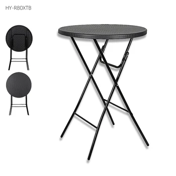 80cm High Top Banquet Folding Patio Side Bar Table Outdoor Steel Coffee ...