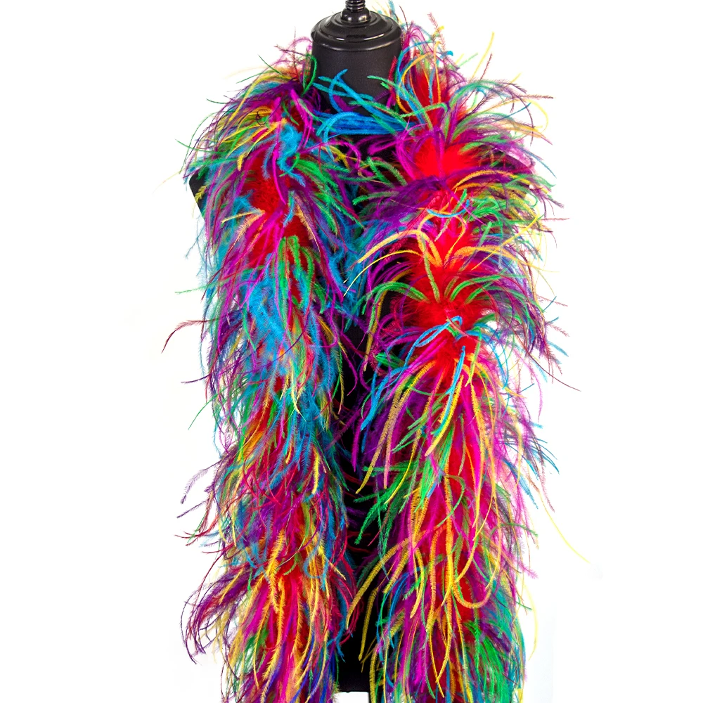 Mixed Color Ostrich Feather Boa 4 Ply - Custom Lengths for Weddings ...