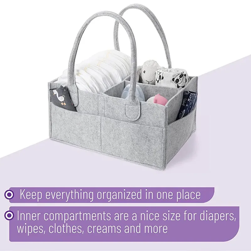 Light Newborn Baby Felt Diaper Storage Bag Multifunctional Split Diaper ...