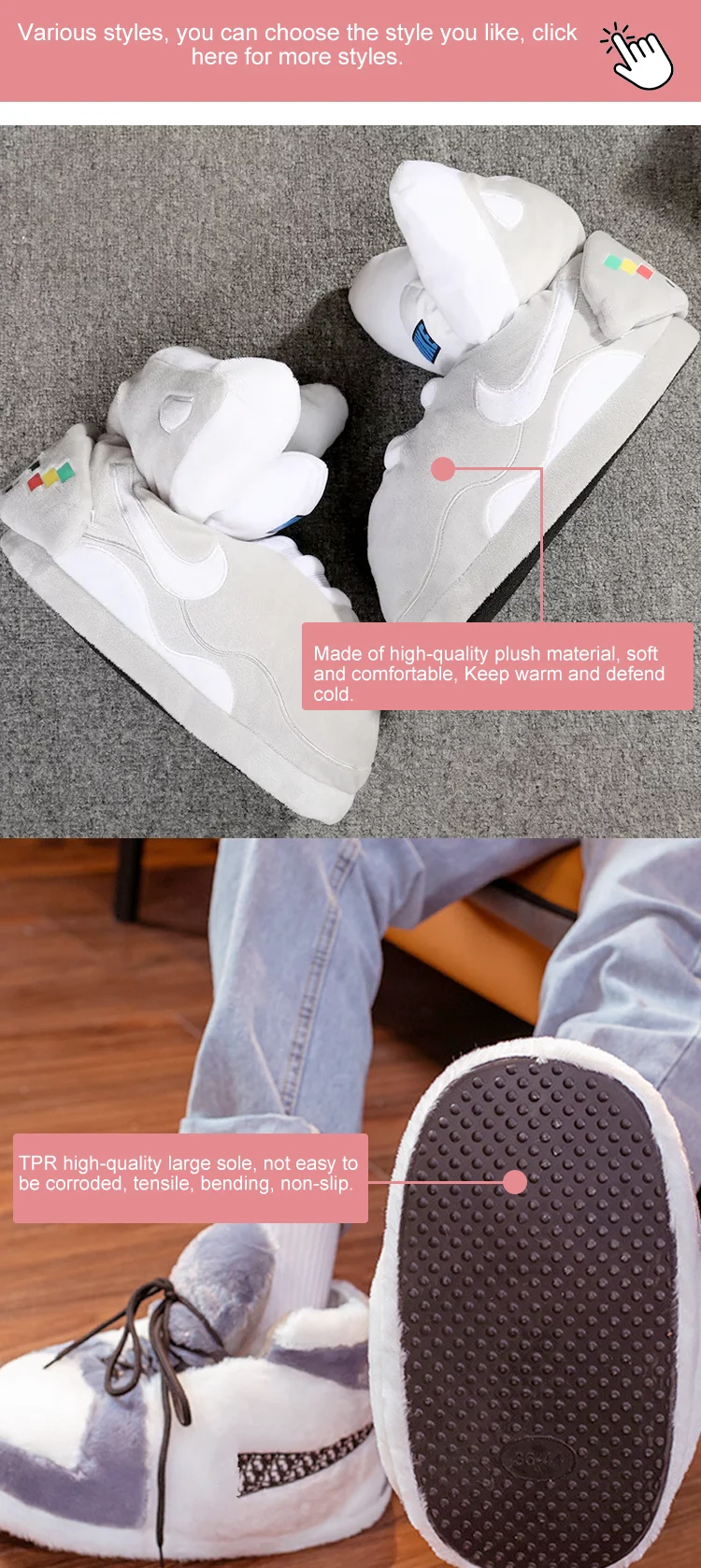 Hot Sale Soft Sneaker Slippers One Size Fits All Casual Sneaker ...