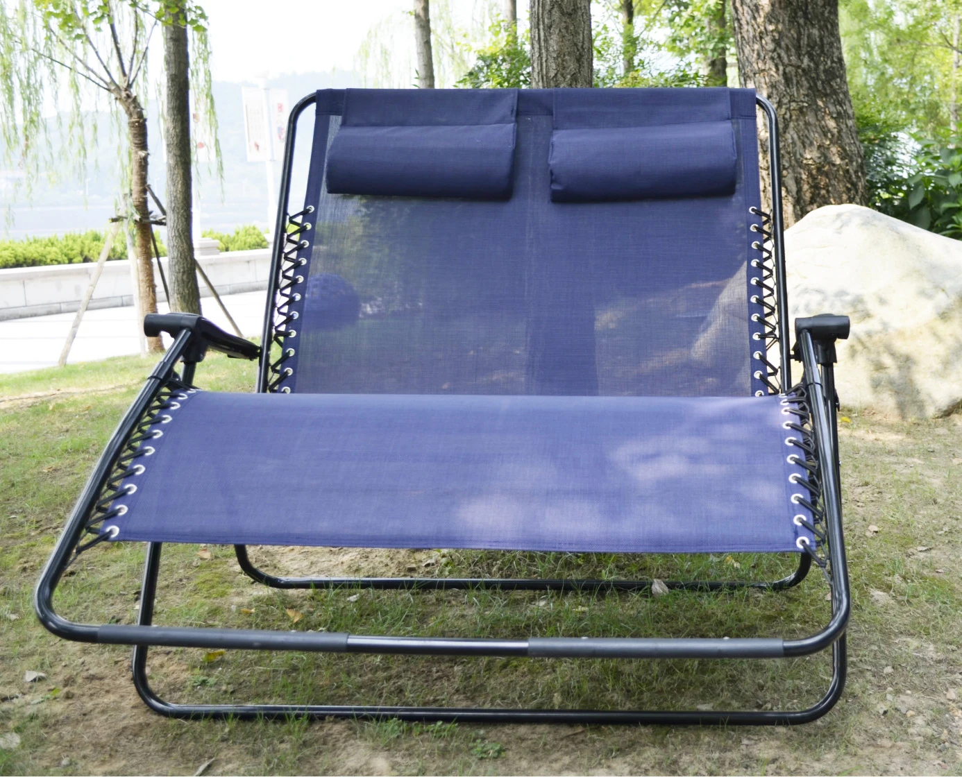 2 Person Double Wide Outdoor Folding Zero Gravity Chair Patio Lounger ...