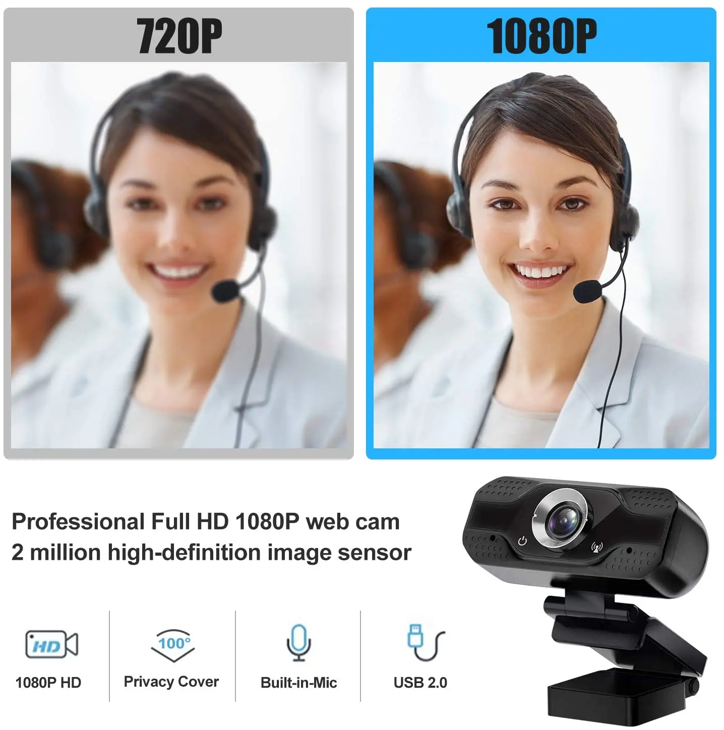 1080p Full Hd Webcam Streaming Web Camera With Microphone Webcam For ...