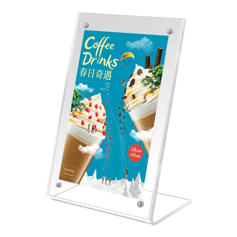 Acrylic Magnetic Price Tag Label Holder Stand Declining Desk Sign Info ...