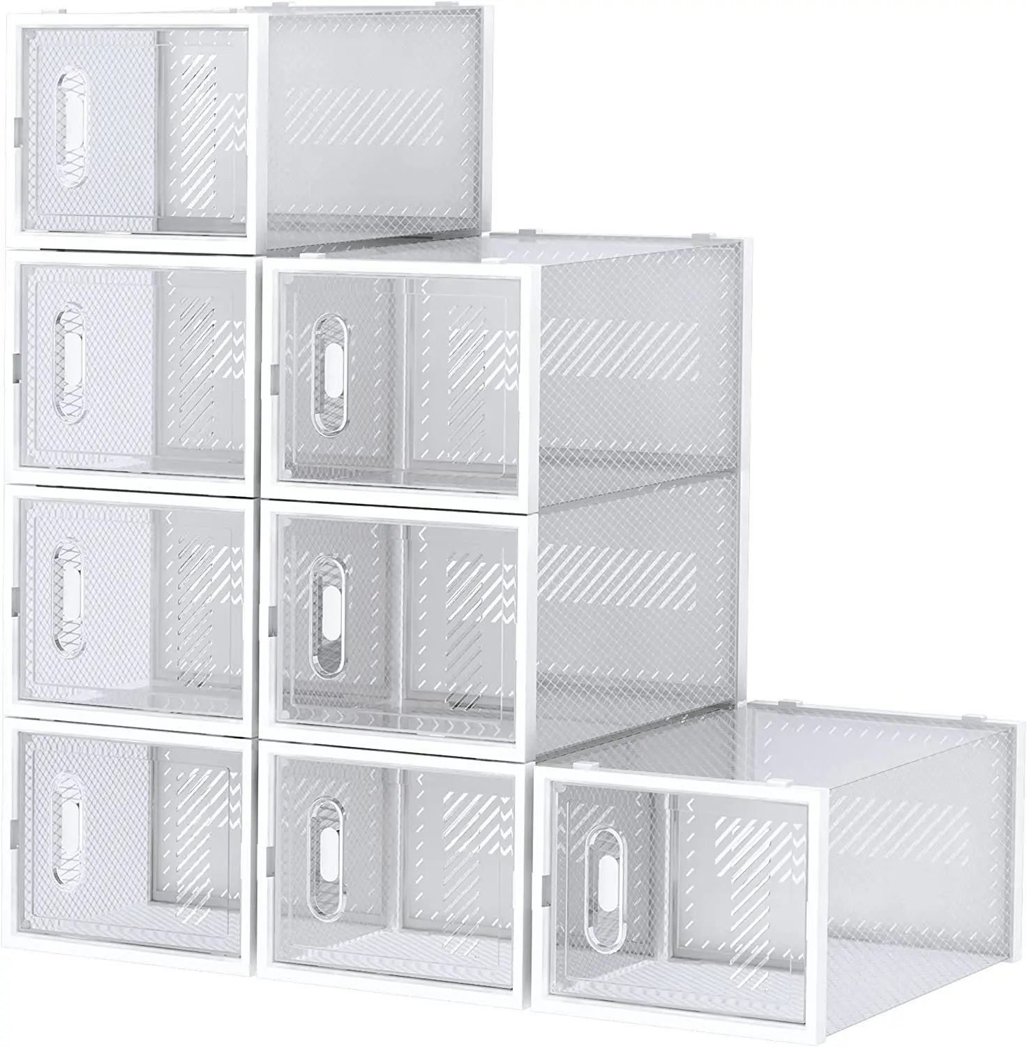 Transparent Simple Shoe Box Organizer Space Saving Plastic Shoe Storage ...