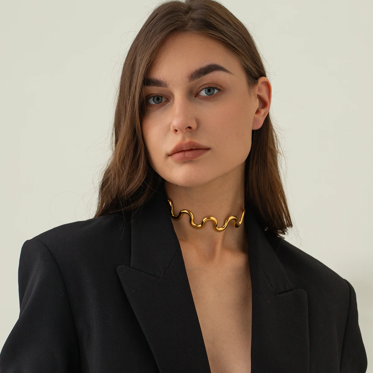J&D Jewelry Waterproof Stainless Steel Choker Necklace