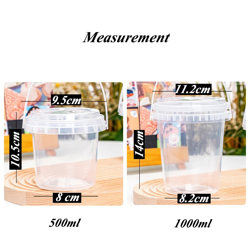 Custom Portable Milk Tea Bucket 500ml 1000ml Fruit Tea Bucket ...