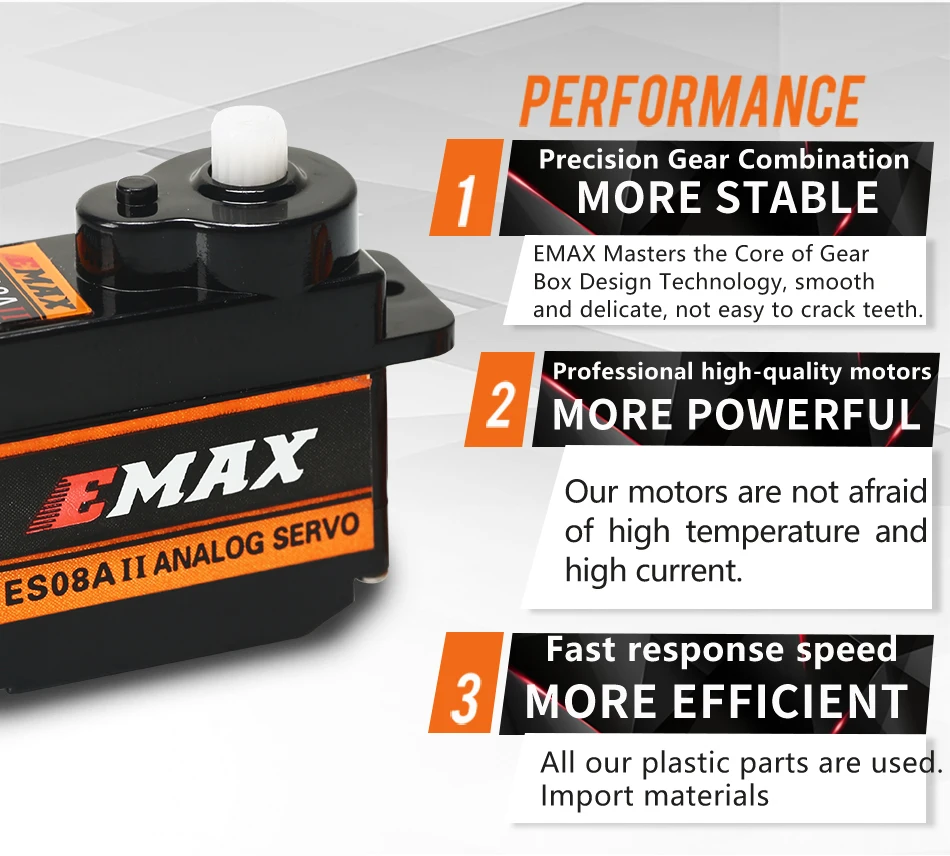 EMAX ES08A II Analog Servo - 9g Micro Servo for RC Models