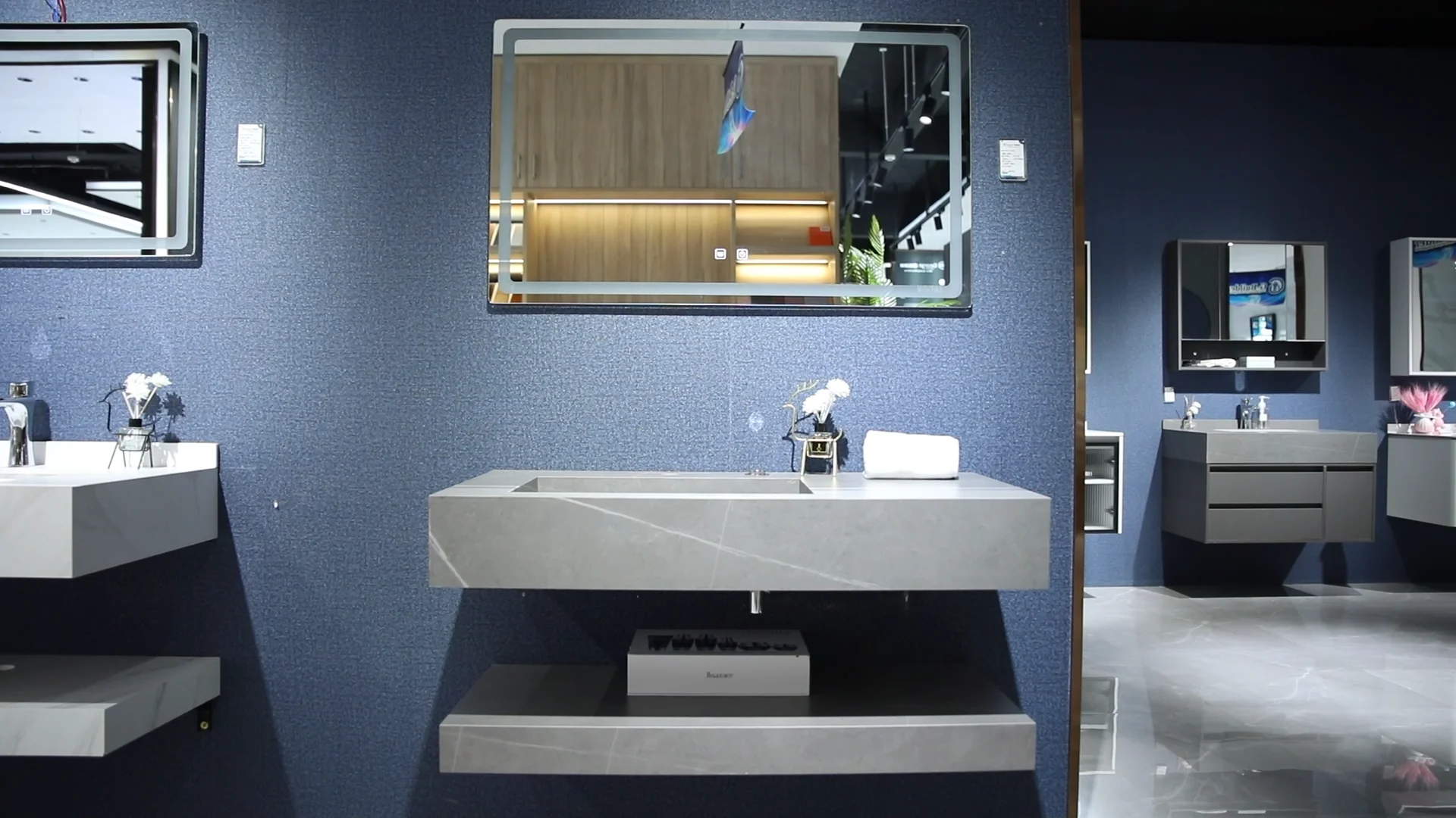 Modern Wall Mounted Single Basin Plywood Wood Bathroom Vanity With ...