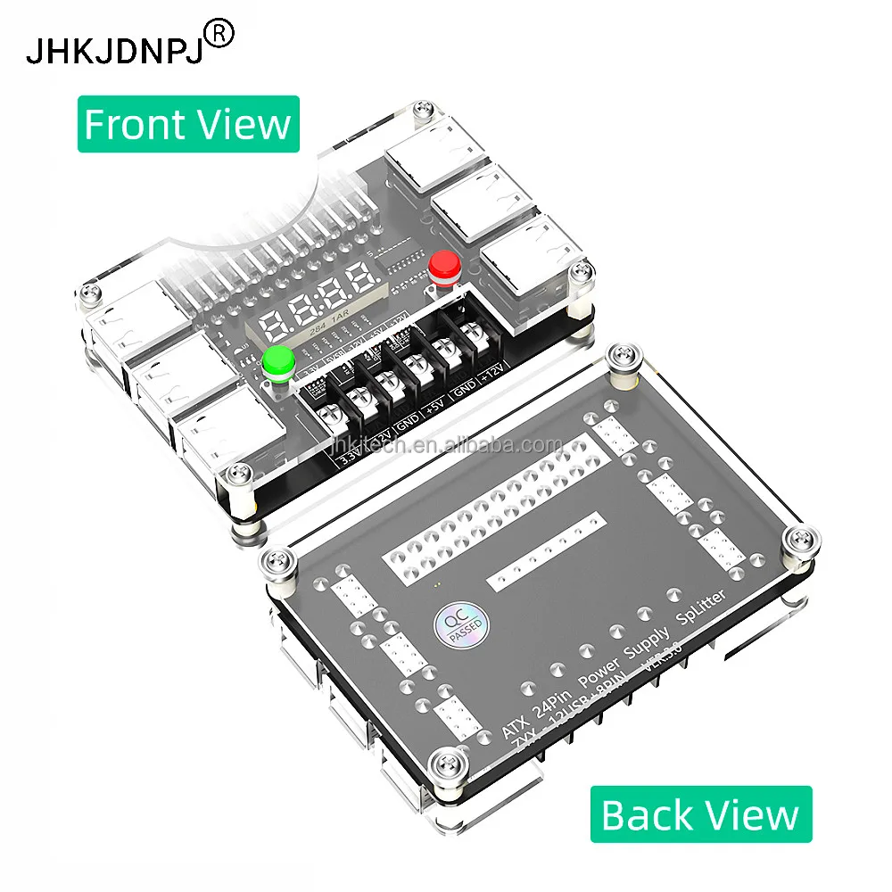 Atx Power Supply Breakout Board And Acrylic Case Kit With 3.3v,5v,12v ...