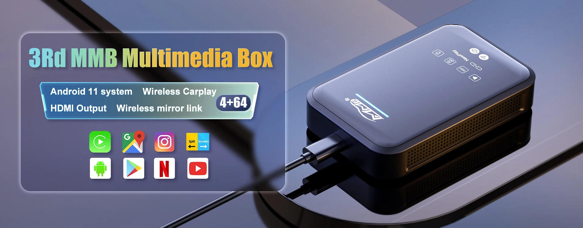 Smartbox Wireless Apple Carplay Ai Box For Youtube Netflix Mmb Android ...