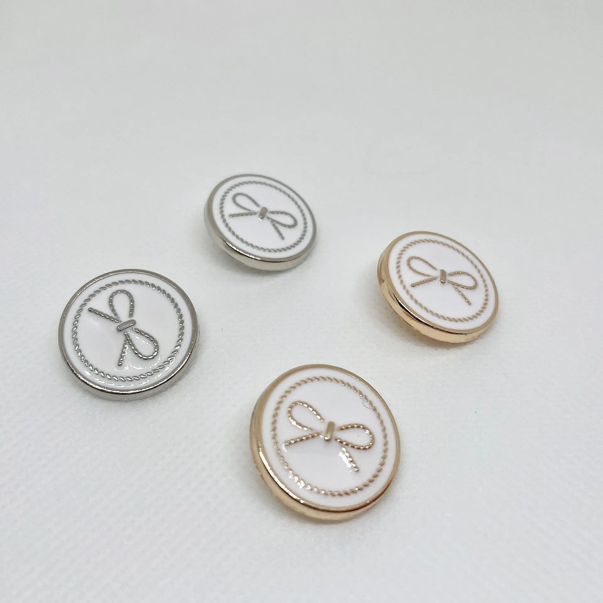 Hot-sale 15/18/20mm Bow Design Shirt Buttons Fashion Round Metal ...