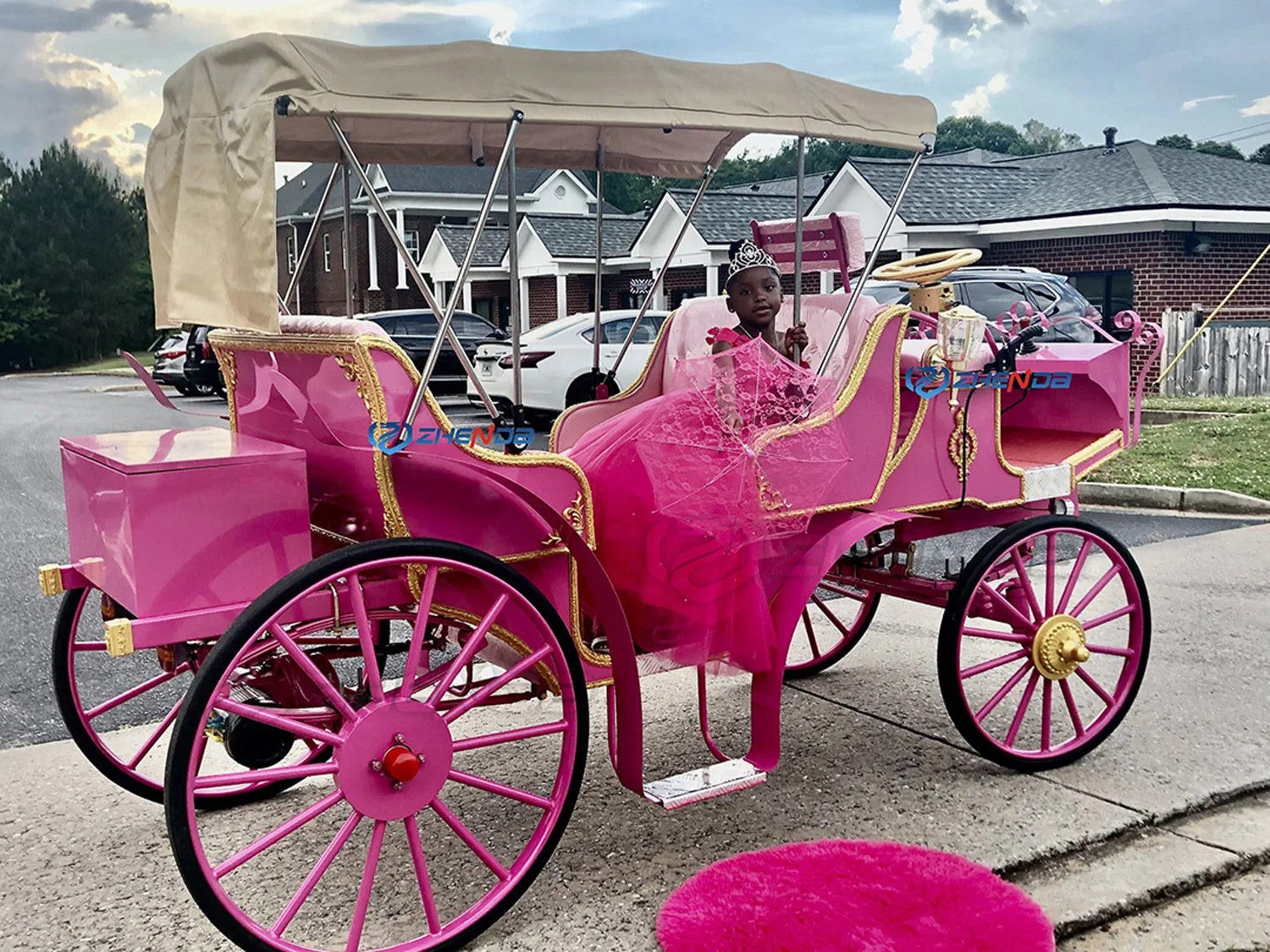 Royal Prince William Tour Electric Cart Romantic Horse Drawn Carriage ...