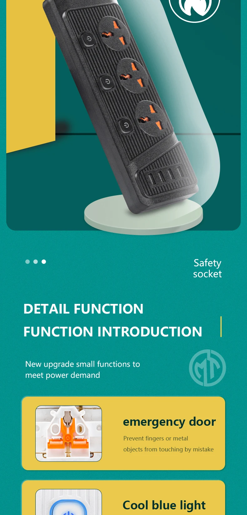 Universal Safety Anti-electric Shock Multi Extension Socket With Switch ...