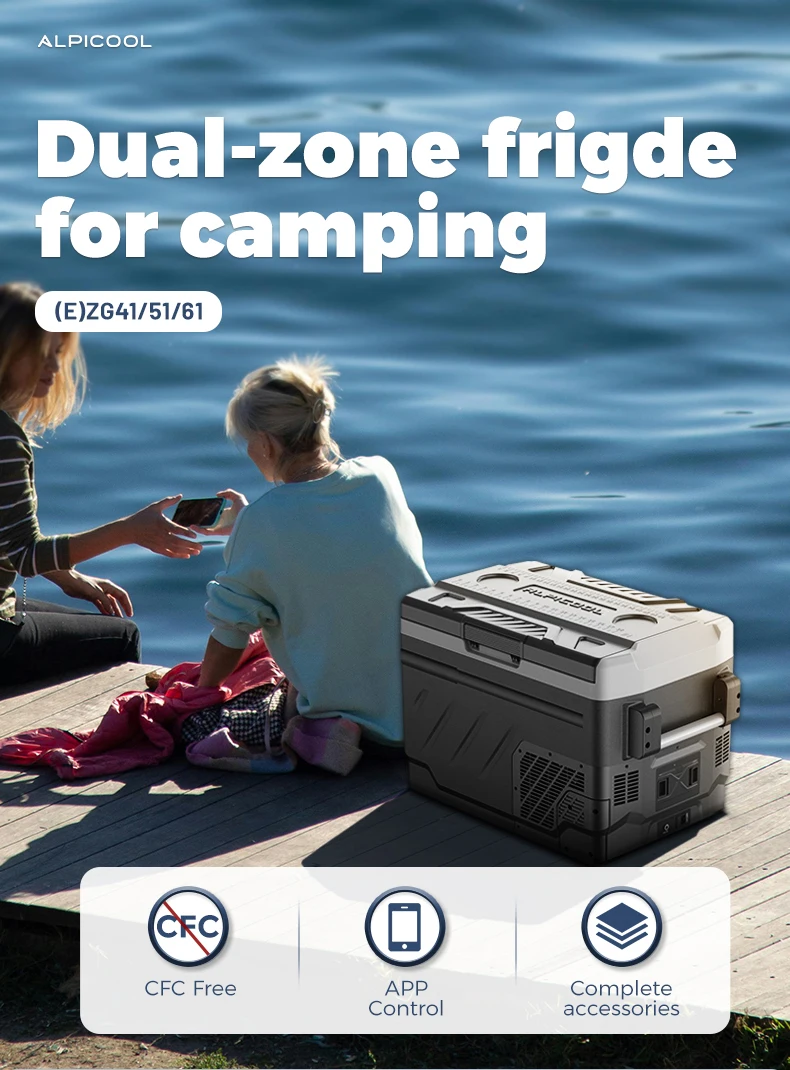 EZG61 Alpicool Car Fridges Dual Zones Portable Freezer Fridge 12v ...