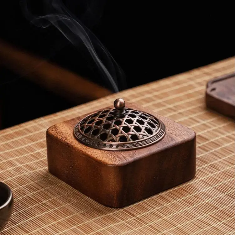 Custom Styles Chinese Solid Wooden Incense Burner Laser Openwork Simple ...