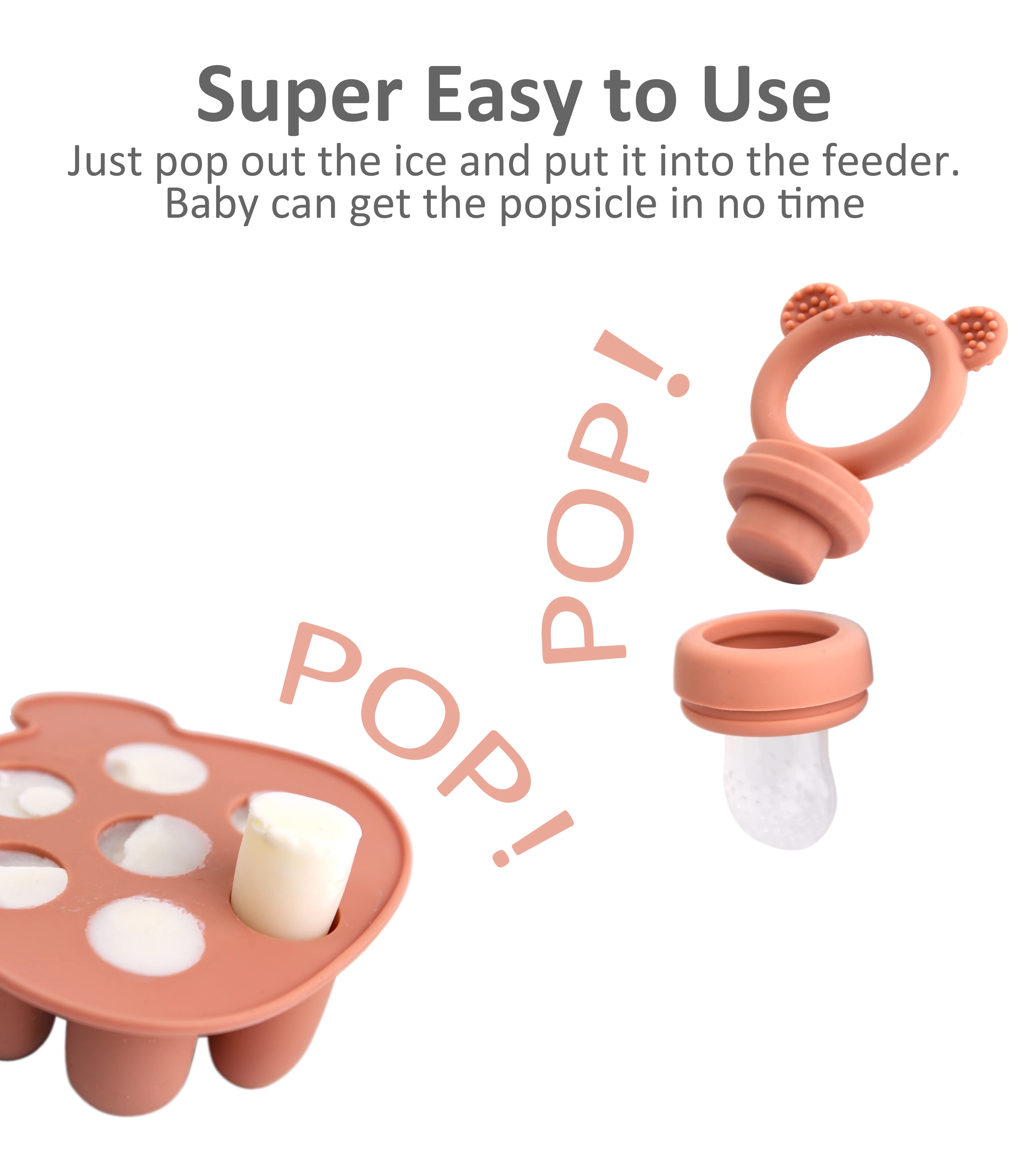 Silicone Baby Fruit Food Feeder with Freezer Pods