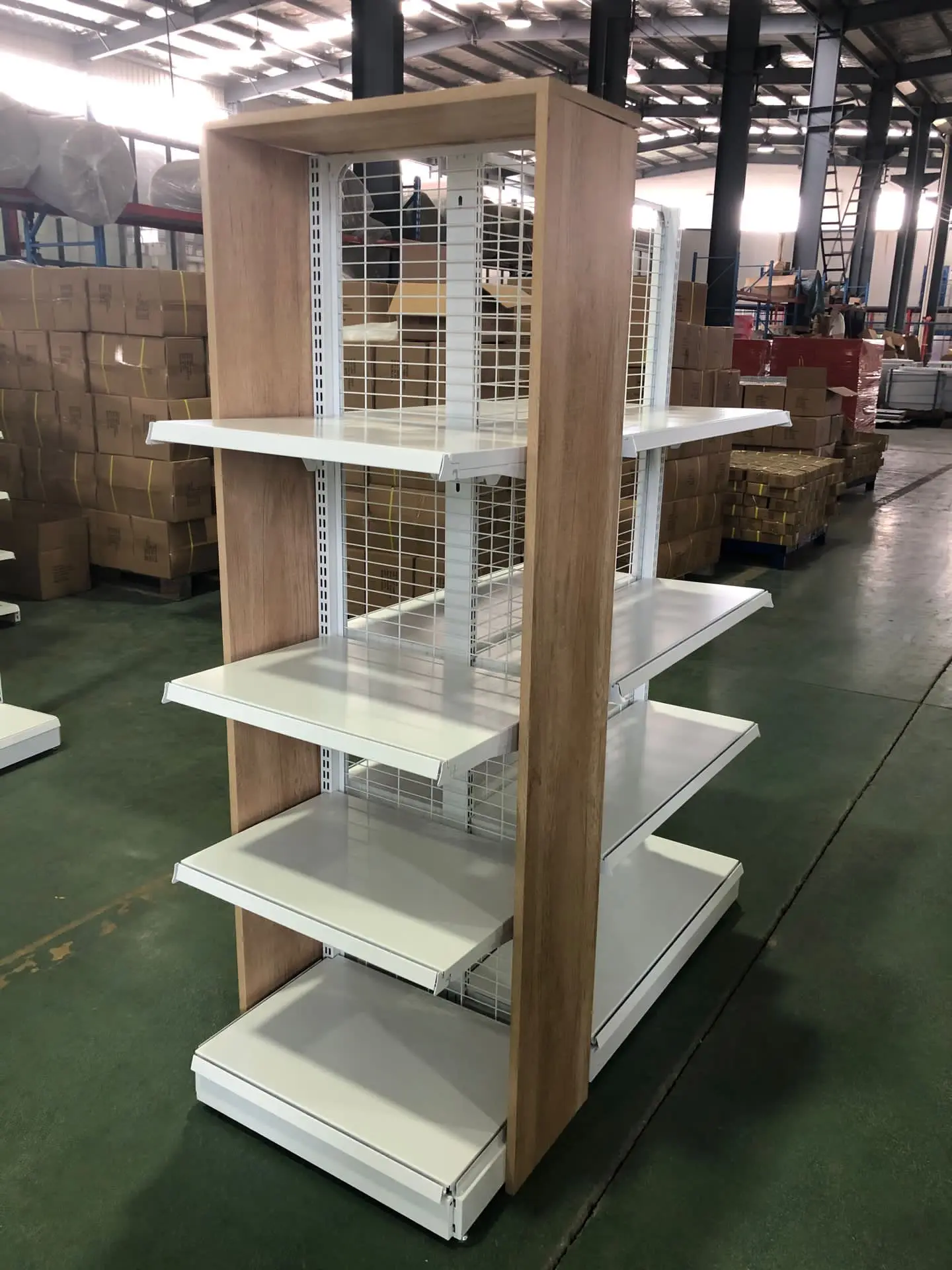 Modern Sleek Display Rack Wood Stylish Customized Supermarket Gondola ...