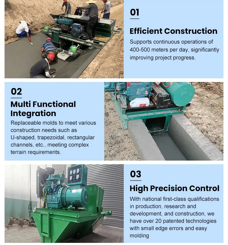 Water Concrete Rectangular Shaped Ditch Forming Machine Groove Drainage ...