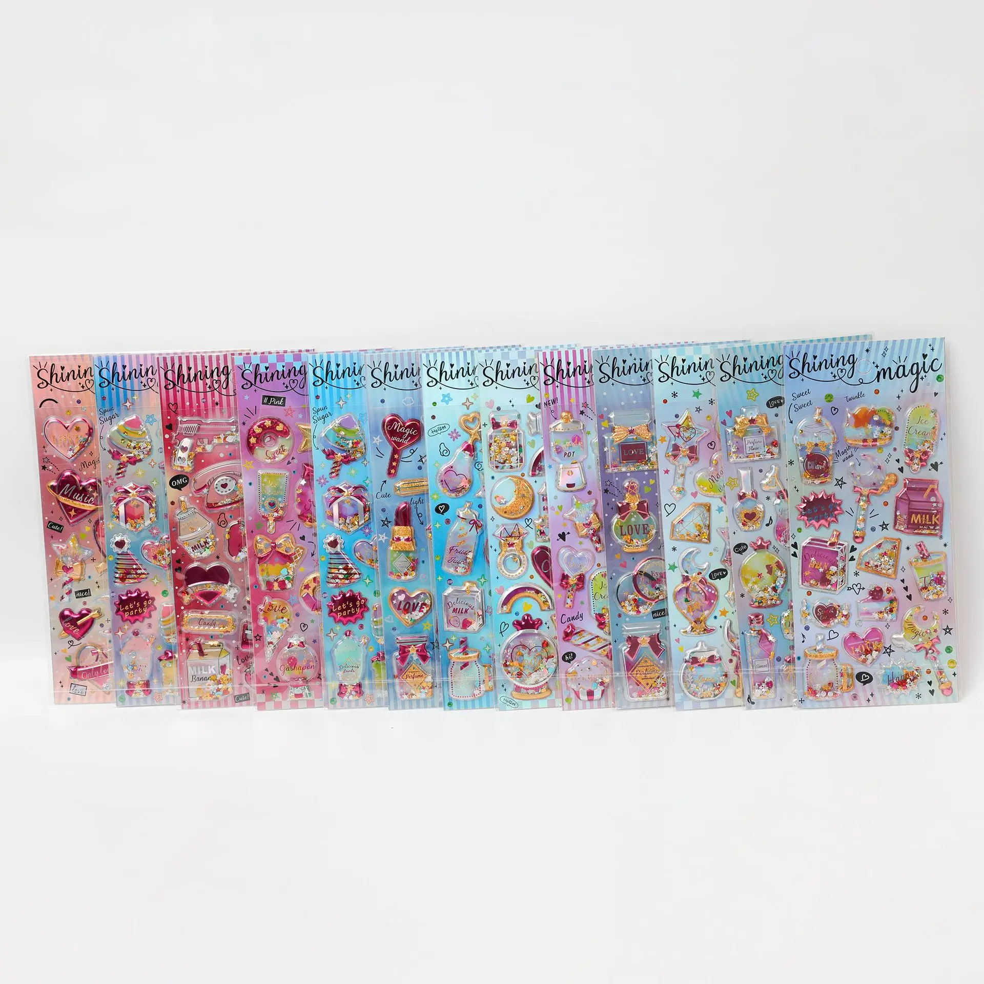 3D Glitter Shining Stickers Self-Adhesive Bling Craft Shaking Sticker ...