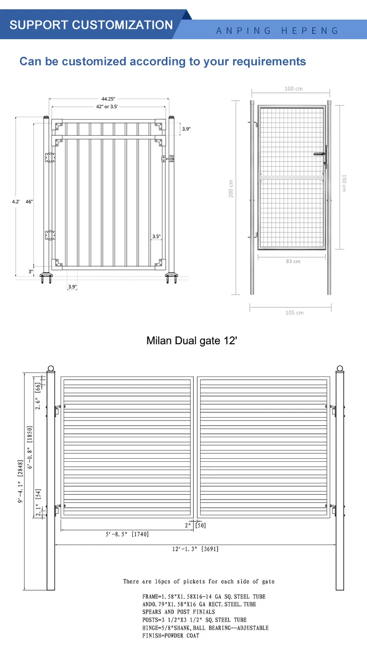 Wire Mesh Metal Fence Gate Design Exterior Gate Door For Fence Panels ...