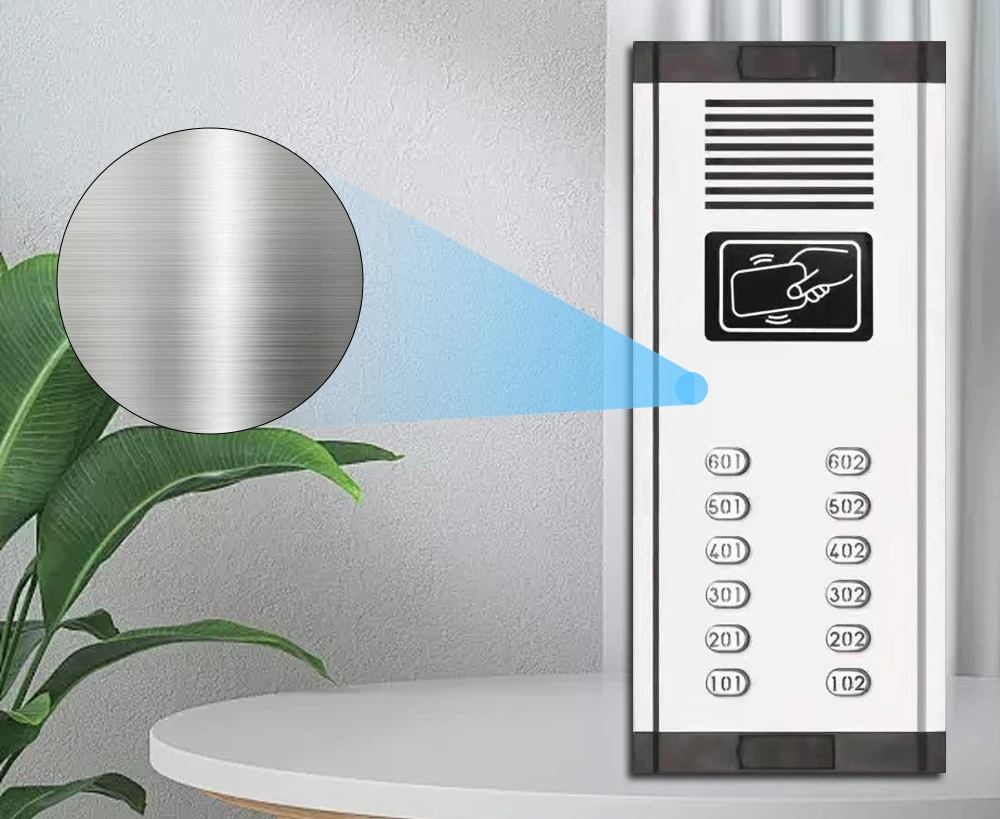 12 Families Kit Audio Building Intercom System for Apartments