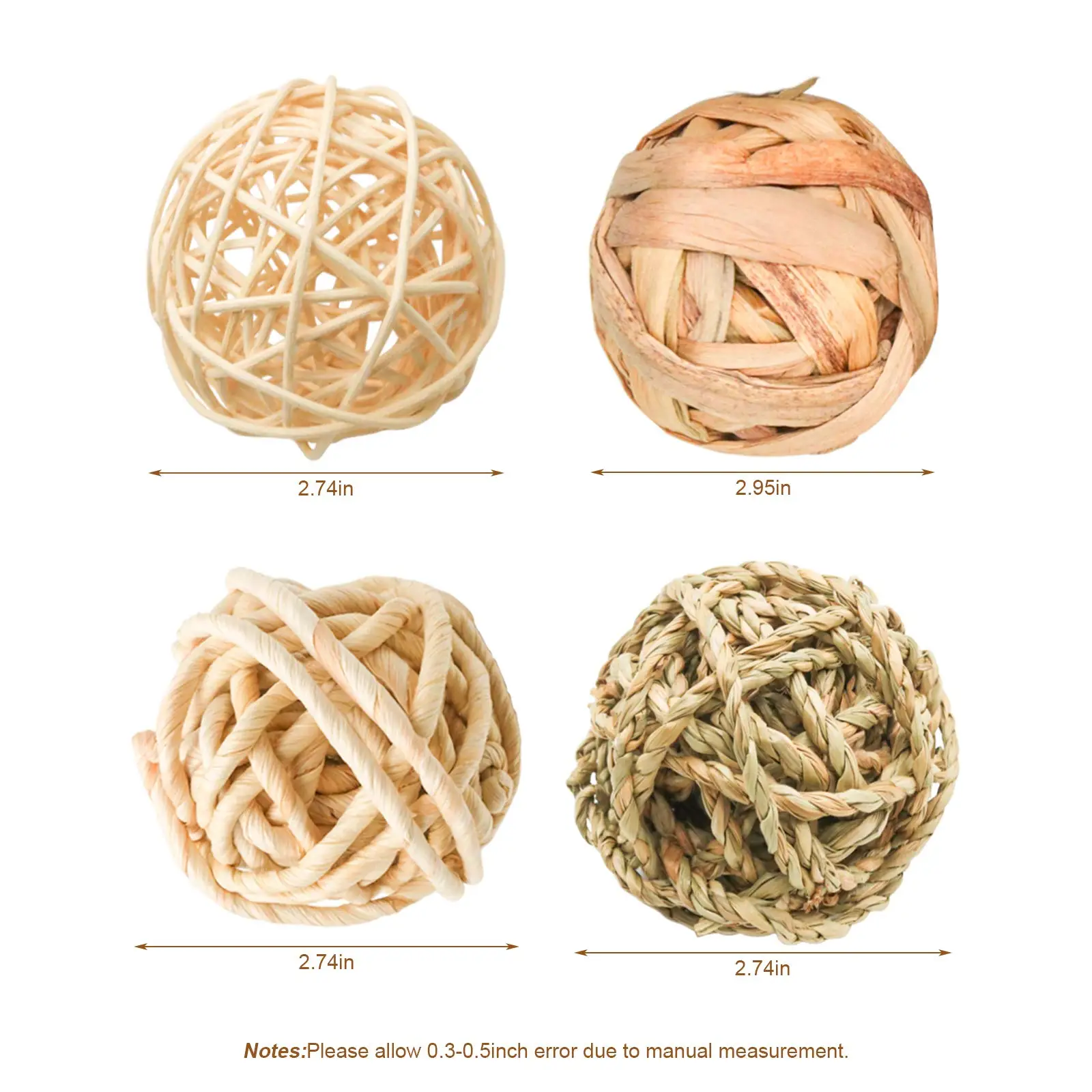 Small Animals Play Balls - Chew Toys for Rabbits & Guinea Pigs
