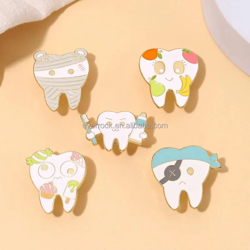 Wholesale Dental Care Pin - Fun Tooth Protection Brooch