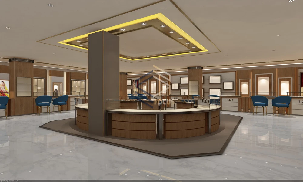 Luxury Modern Jewelry Shop Interior Design Gold Shop Counters Tempered ...
