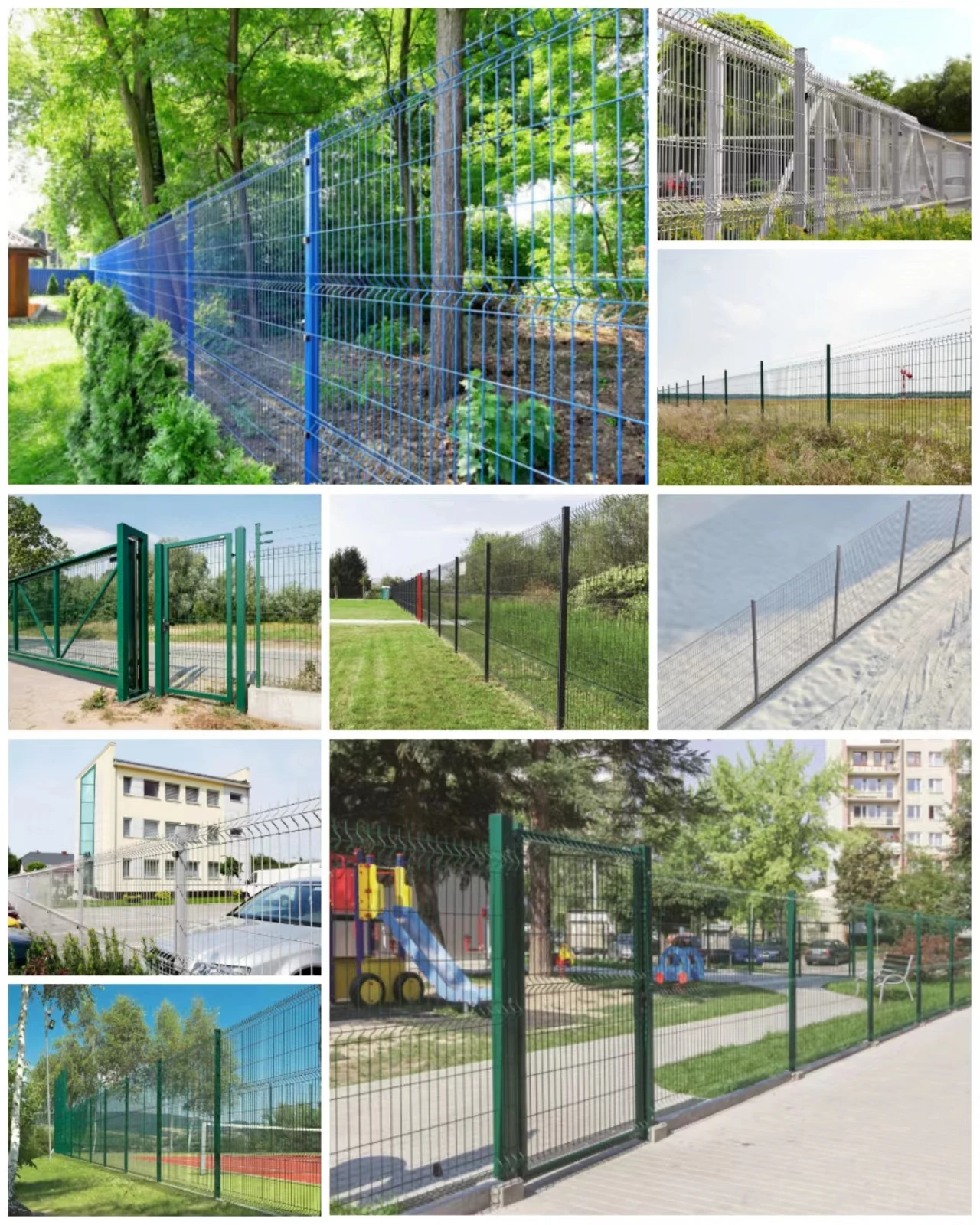 Metal Garden Fence Triangle Fence Panel Hot Galvanized Steel 3d PVC V ...