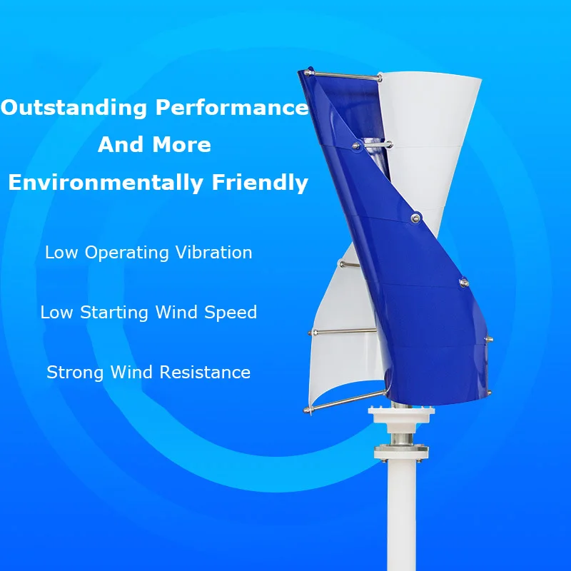 Latest Design Stocked 800w 12v 24v Helix Vertical Axis Wind Power ...